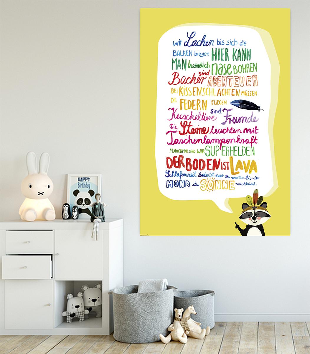 Kinderzimmer-Regeln Poster Auf 170 gr. Papier gedruckt – Wallister - Poster & More